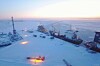 Ships flock in icy Ob Bay as new grand seaport rises